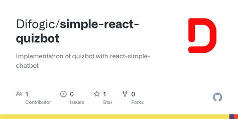 Github Difogicsimple React Quizbot Implementation Of Quizbot With React Simple Chatbot