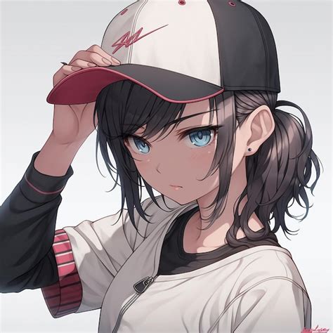 Una Chica Con Una Gorra De Béisbol Estilo Anime Foto Premium