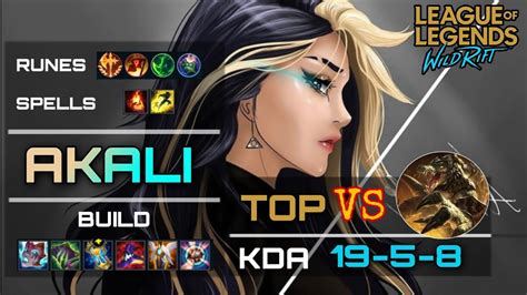 Wild Rift Akali Gameplay Vs Renekton Wild Rift Akali Build And Runes