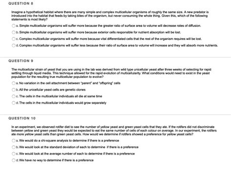 solved question 8 imagine a hypothetical habitat where there are many