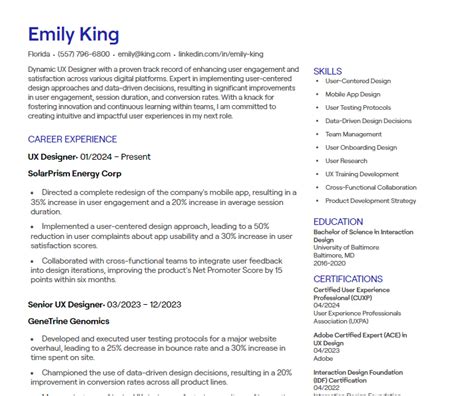 10 Ux Designer Cv Examples Free Templates