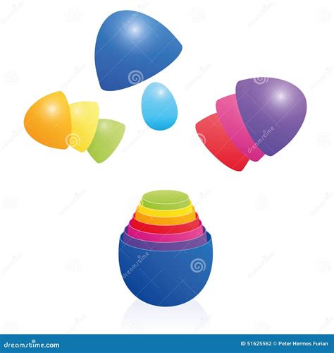 Easter Eggs Russian Doll Matryoshka Stacked Stock Vector Illustration