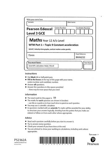 a level maths exam questions with solutions acceleration questions