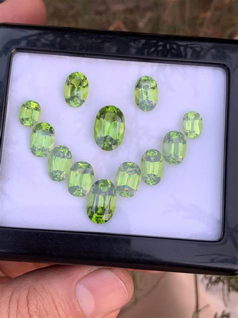 Natural Peridot Jewellery Set Peridot Necklace Oval Cut Peridot Jewellery Set Loose Peridot