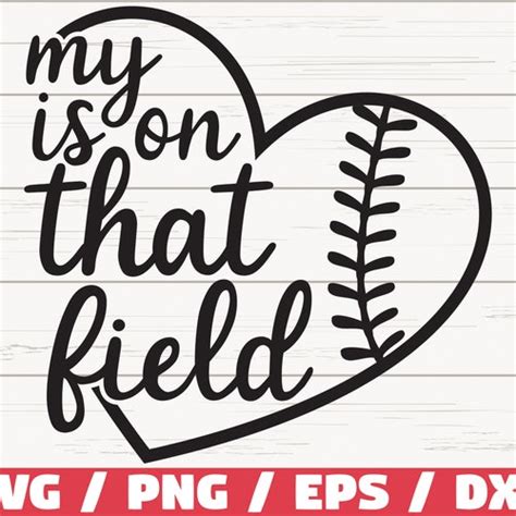 My Heart Is On That Field SVG File Silhouette Cutting Cricut Etsy