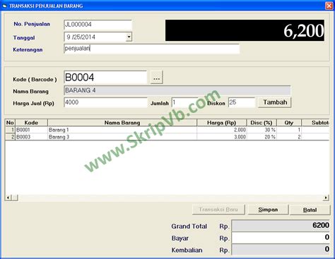 Program Aplikasi Penjualan Pembelian Berbasis Visual Basic Dan MySQL Untuk Skripsi Teknik