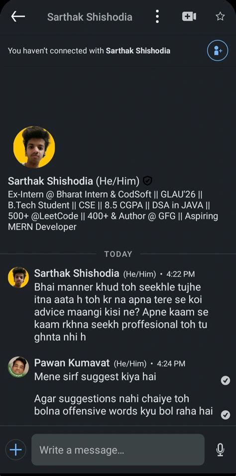 Pawan Kumavat On Linkedin Linkedin Respectfulcommunication Webdev Feedback Connections
