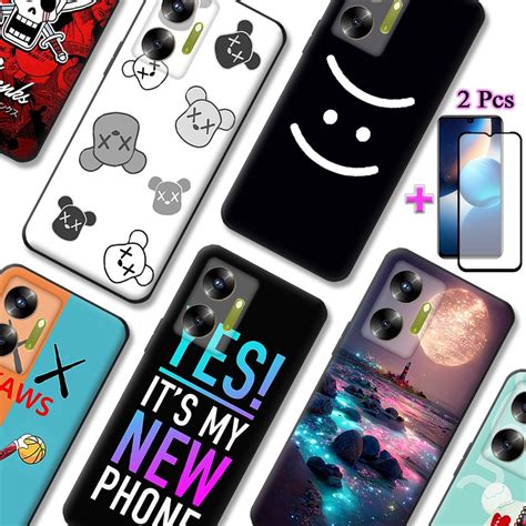 2 In 1 Infinix Zero 20 X6821 เคสซิลิโคน Tpu พร้อมตัวป้องกันเซรามิก หน้าจอโค้ง ฟิล์มนิรภัย