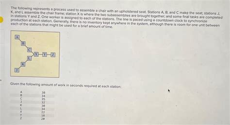 solved the following represents a process used to assemble a