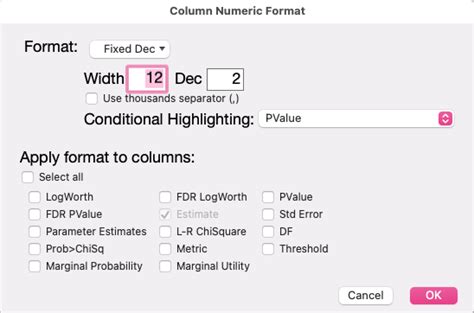 Showing P Value For Parameter Estimates In Choice Model Report Jmp User Community