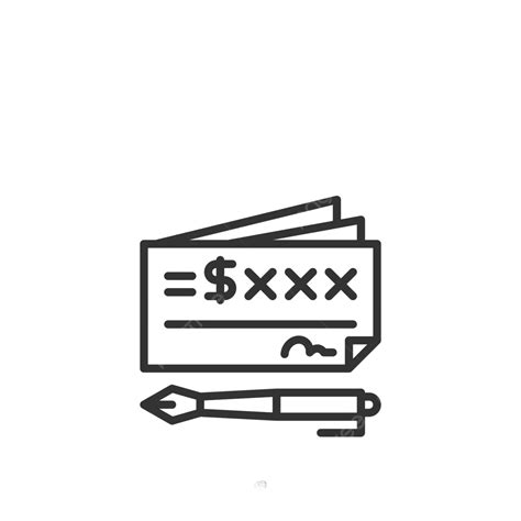 Highquality Black Outline Cheque Icon For Finance Projects Vector Bank