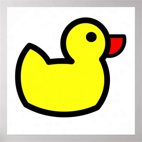 Yellow Duck Drawing Poster Zazzle