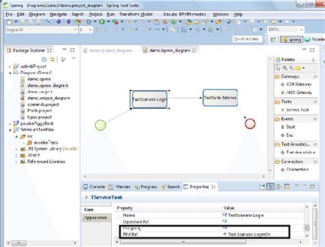 example of the developed execution model editor building an execution download scientific