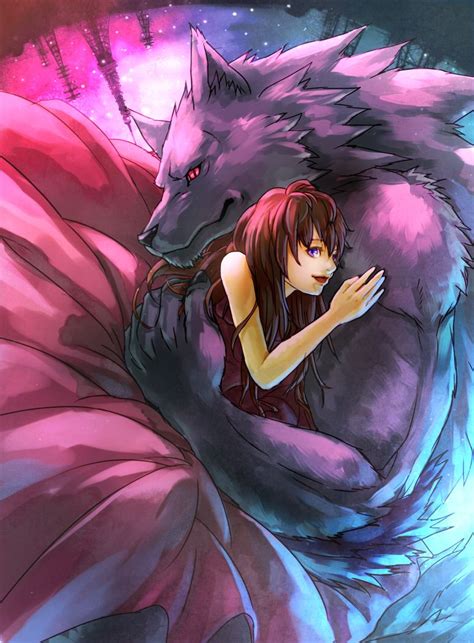 Werewolves Hugging Werewolf Love Art Werewolf Girlfriend Art Anime Wolf