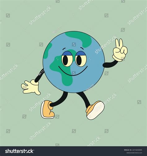 Cute Planet Earth Character Cute Earth Stock Vector Royalty Free