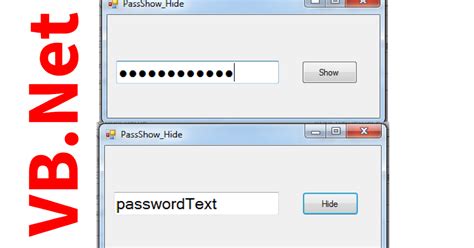 Vbnet Hide And Show Password Text Bahasa Pemrogaman