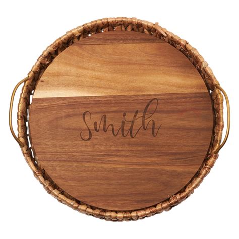 Personalized Woven Serving Tray Monticello Shop
