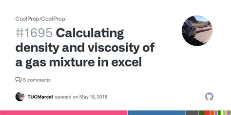 Calculating Density And Viscosity Of A Gas Mixture In Excel Issue