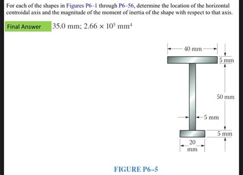 Solved For Each Of The Shapes In Figures P6−1 Through P6 56