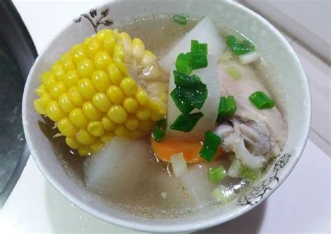 白蘿蔔玉米雞湯（電子鍋版） 食譜與作法 By 麗麗 Cookpad