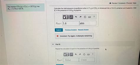 Solved Review I Constants Periodic Table The Reaction Chegg