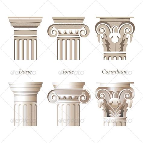 Columns In Different Styles Arquitetura Cultural Colunas Gregas