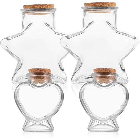 Petits Bocaux En Verre Avec Couvercles En Liège Bocaux À Biscuits En Forme De Et D étoile