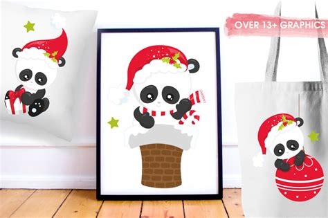 Christmas Pandas Graphic By Prettygrafik · Creative Fabrica