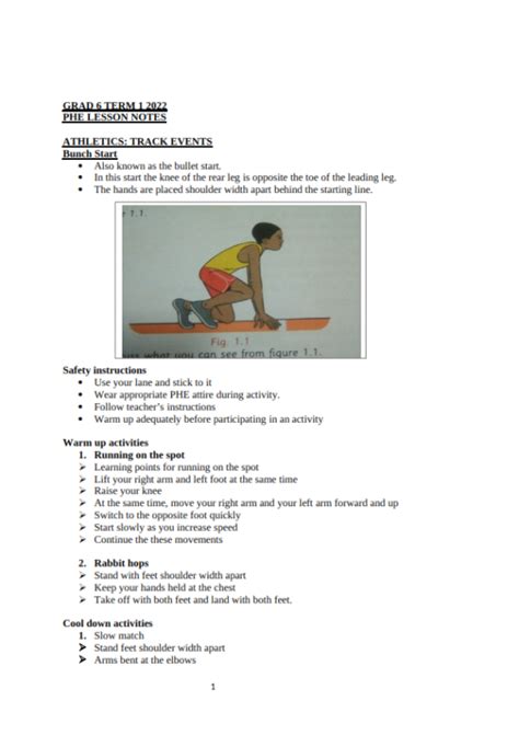 Grade 6 Physical And Health Education Lesson Notes Term 1 Elimu Cloud