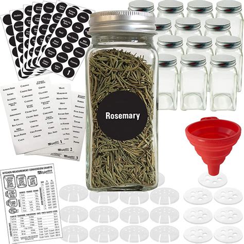 French Square Glass Spice Jars With Shaker Fitmens And Caps 6 4 Oz Red