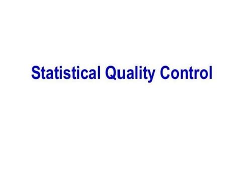 Statistical Process Control Pptx