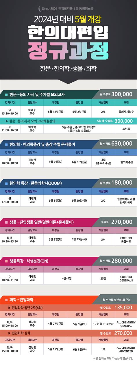 5월 개강 안내 동의엠스쿨