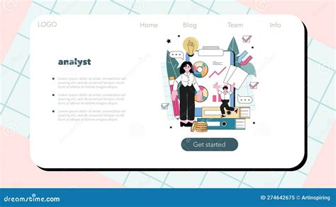 Business Analyst Web Banner Or Landing Page Financial Operation Stock