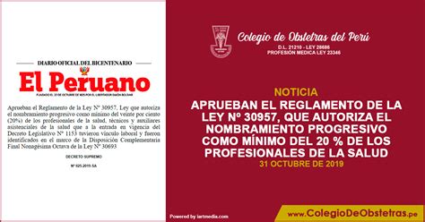 Aprueban El Reglamento De La Ley Nº 30957 Que Autoriza El Nombramiento