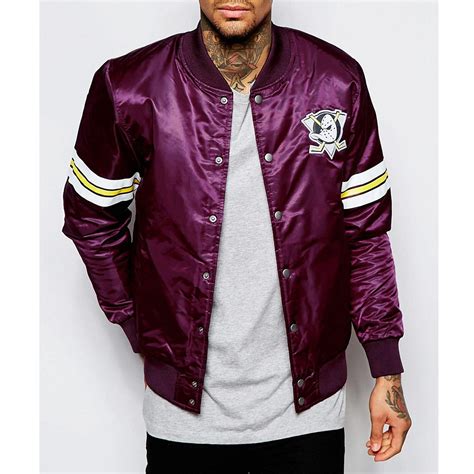 Satin Full Snap Mighty Ducks Purple Jacket