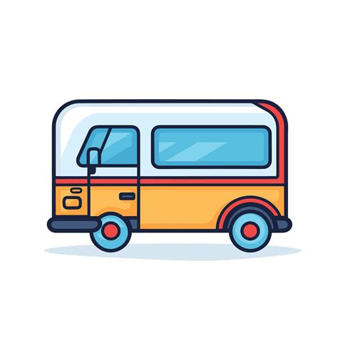 Vector Of A Small Bus Depicted In A Flat Style Illustration 26313579 Vector Art At Vecteezy