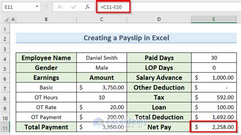 How To Make A Payroll System With Payslip In Microsoft Excel 4 Steps
