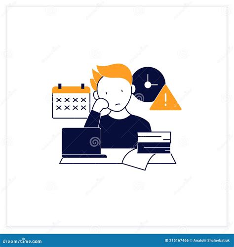 Delaying Deadlines Flat Icon Stock Vector Illustration Of Career
