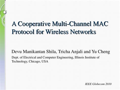 PPT A Cooperative Multi Channel MAC Protocol For Wireless Networks PowerPoint Presentation