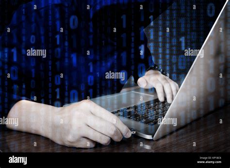 Hacker Using Keyboard Typing Bad Data Into Computer Online System And