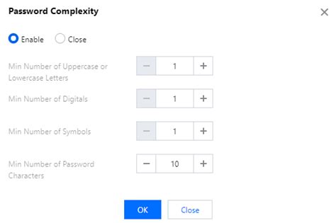 Setting Password Complexity Setting Password Complexity