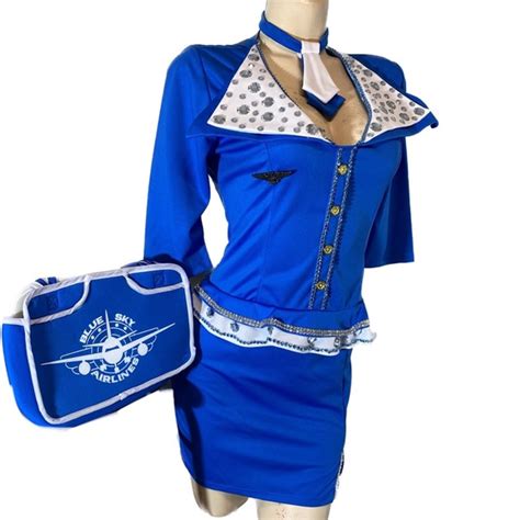 Dresses Womens Sexy Retro Stewardess Costume Large Poshmark