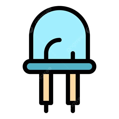 Electricity Icon Clipart Vector Electrical Diode Icon Color Flat Web Rgb Isolated Png Image