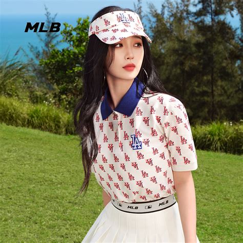 Mlb官方女装t恤夏季新款虞书欣同款polo衫la老花短袖明星t恤潮虎窝淘