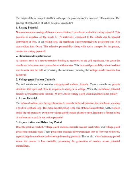 2 Origin Of Action Potential And Its Propagation Across The Myelinated And Unmyelinated Nerve