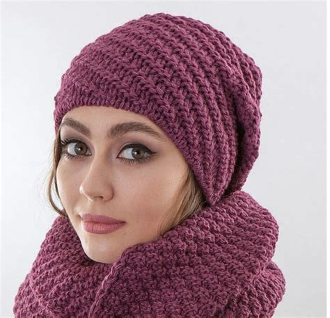Шапка узором Косая резинка Tricot Tuque Bonnet