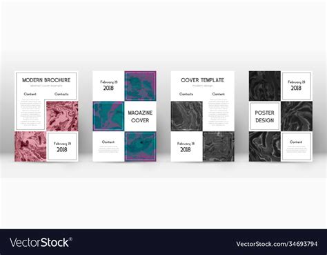 Abstract Cover Grand Design Template Suminagashi Vector Image