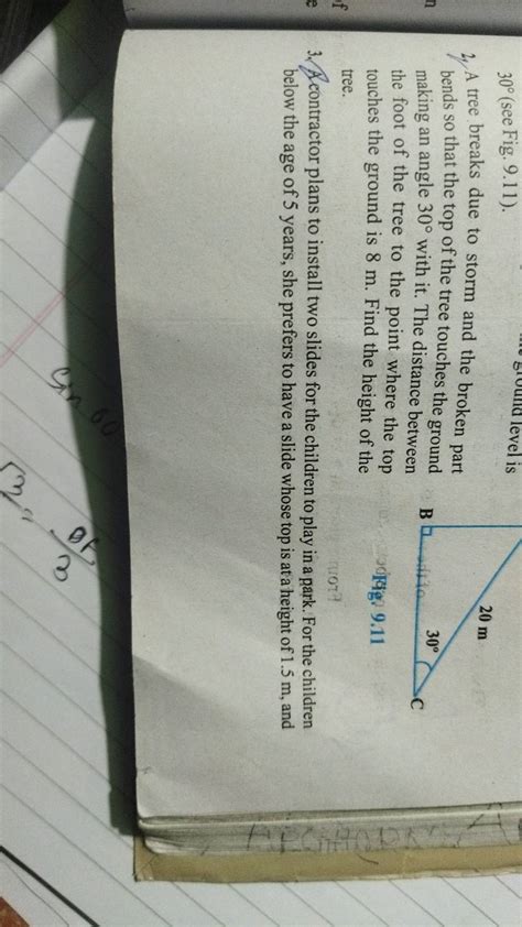 30∘ See Fig 91124 A Tree Breaks Due To Storm And The Broken Part Be