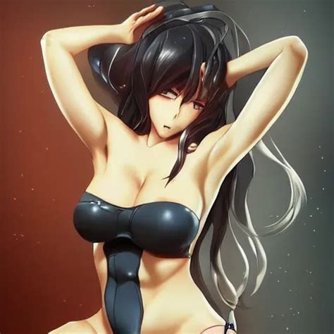 An Anime Drawing Of An Extremly Curvy Girl By Wlop And Stable Diffusion
