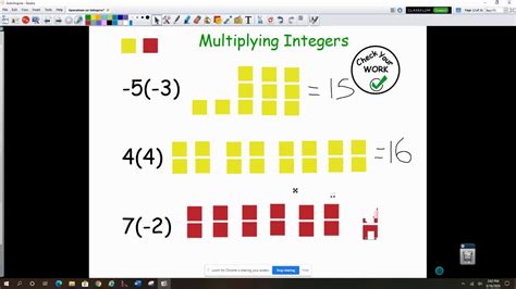 Multiplying And Dividing Integers With Algebra Tiles Youtube